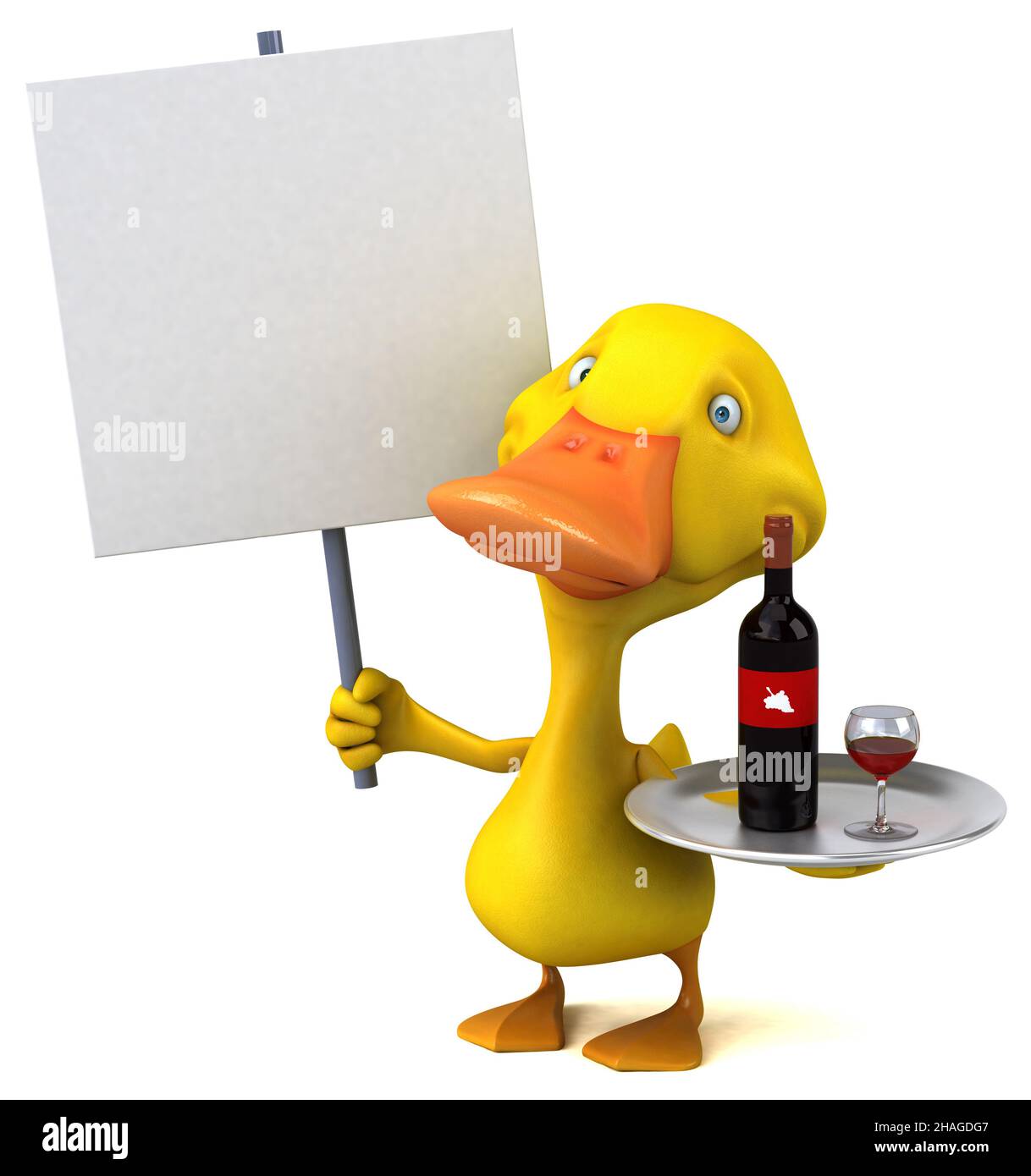 Fun duck - 3D Illustration Stock Photo - Alamy