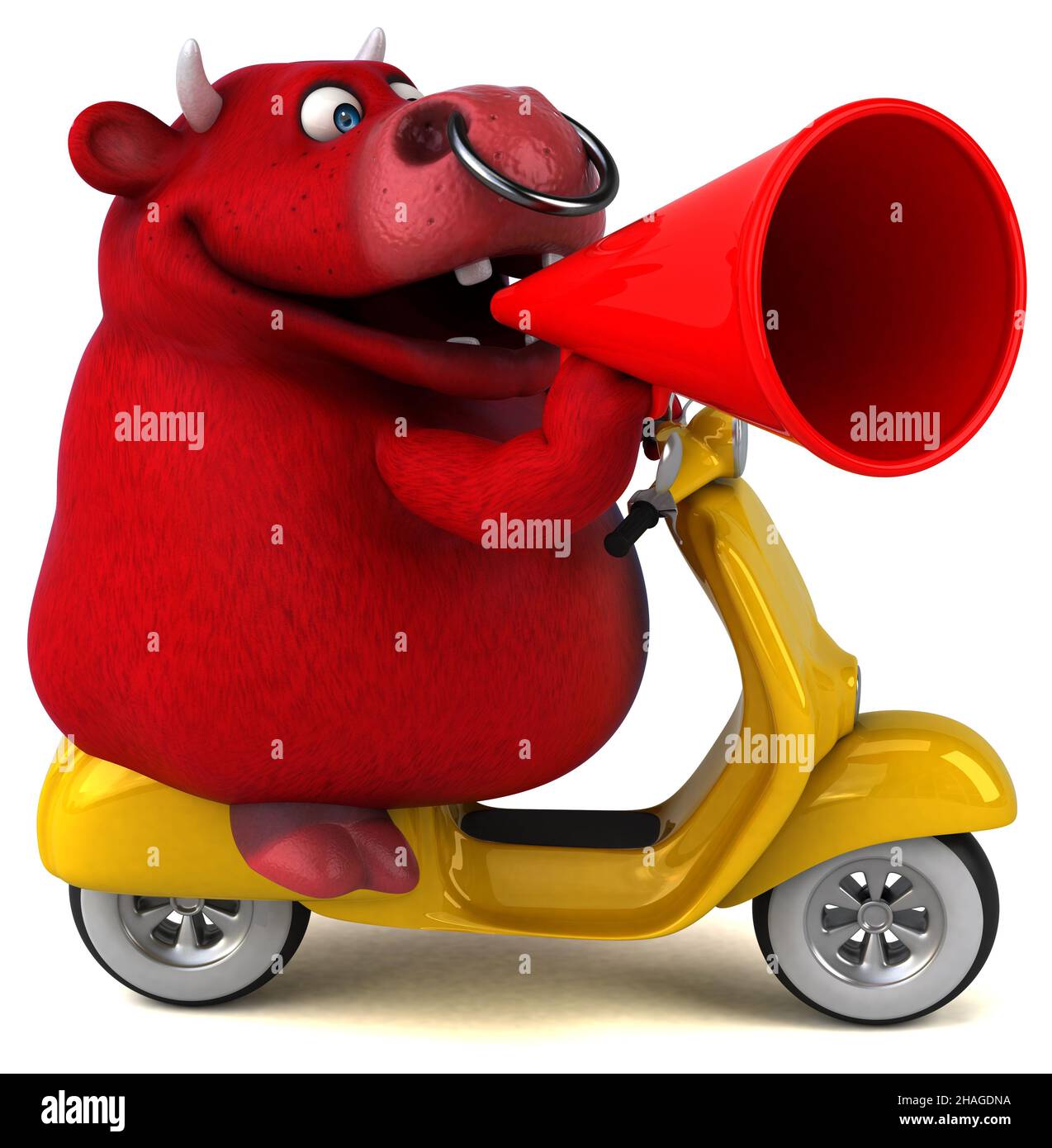 Fun red bull - 3D Illustration Stock Photo - Alamy