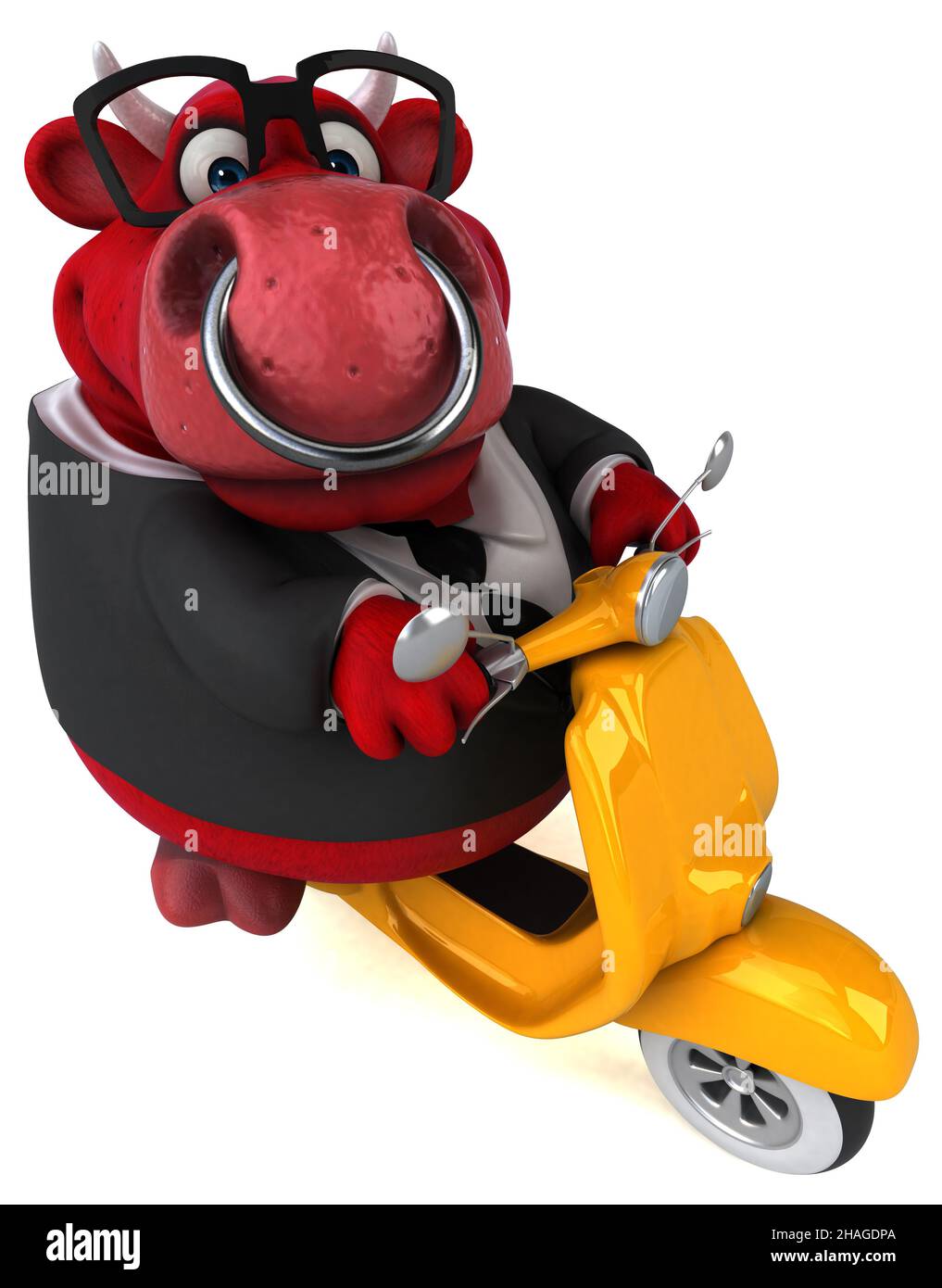 Fun red bull - 3D Illustration Stock Photo - Alamy