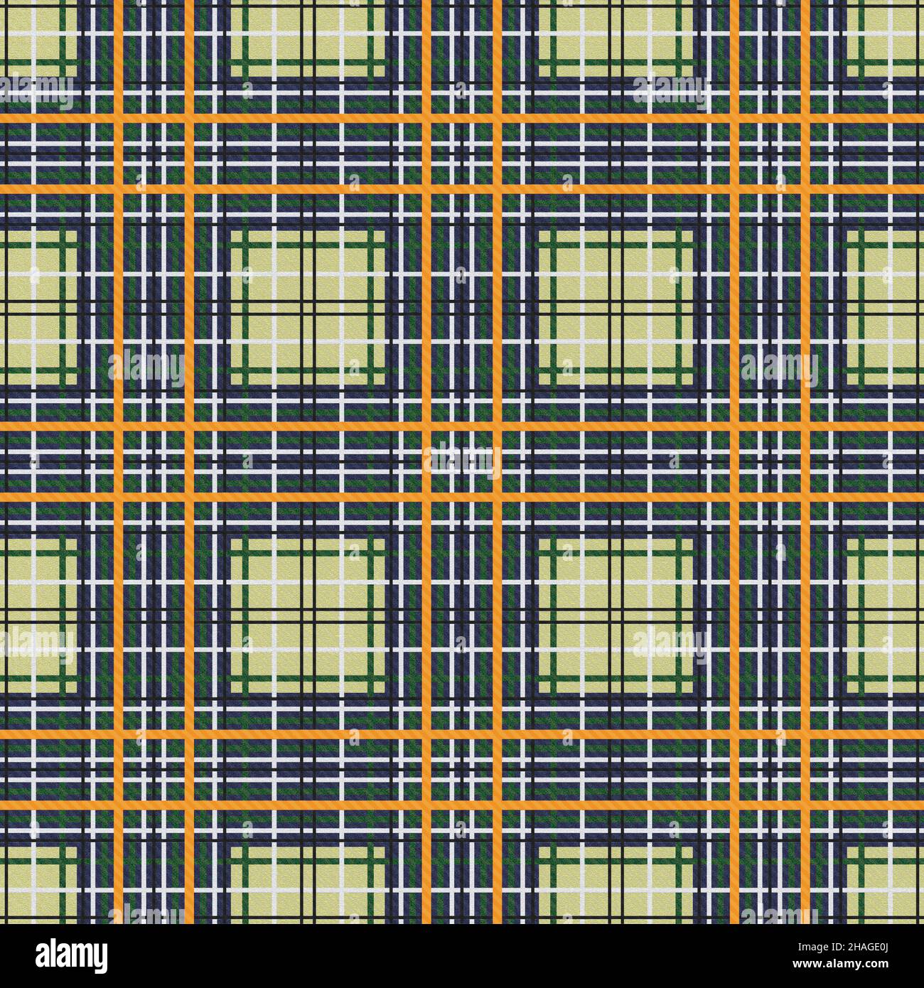 Fabric illustration with colorful tartan seamless pattern. Textured ...