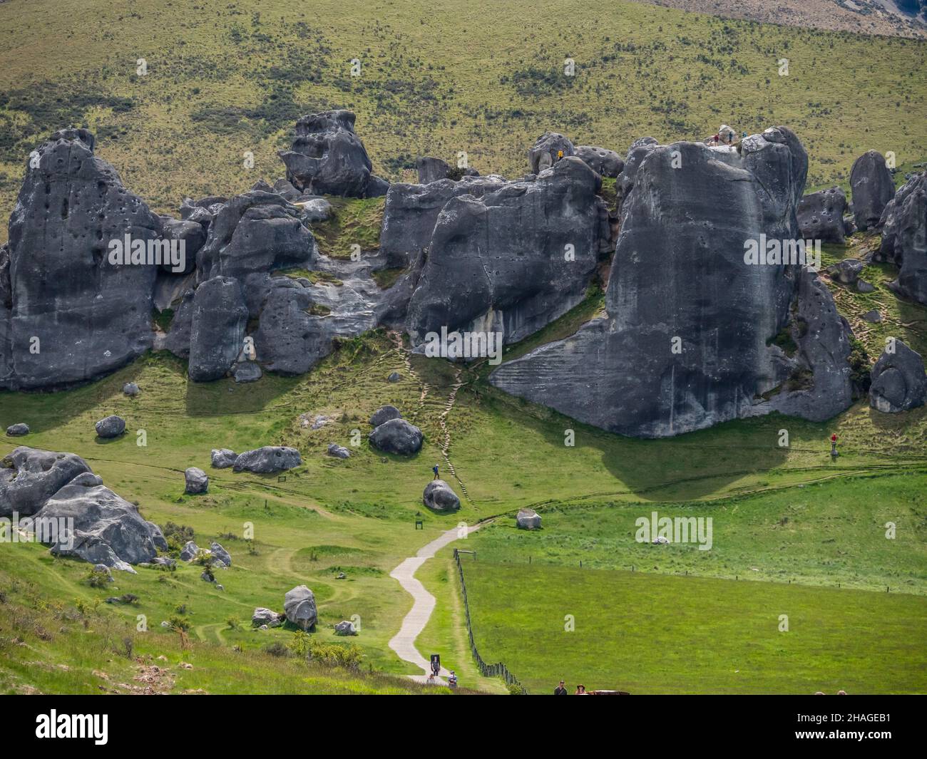 Castle Hill Rocks on Arthur's pass - South Island New Zealand Stock ...