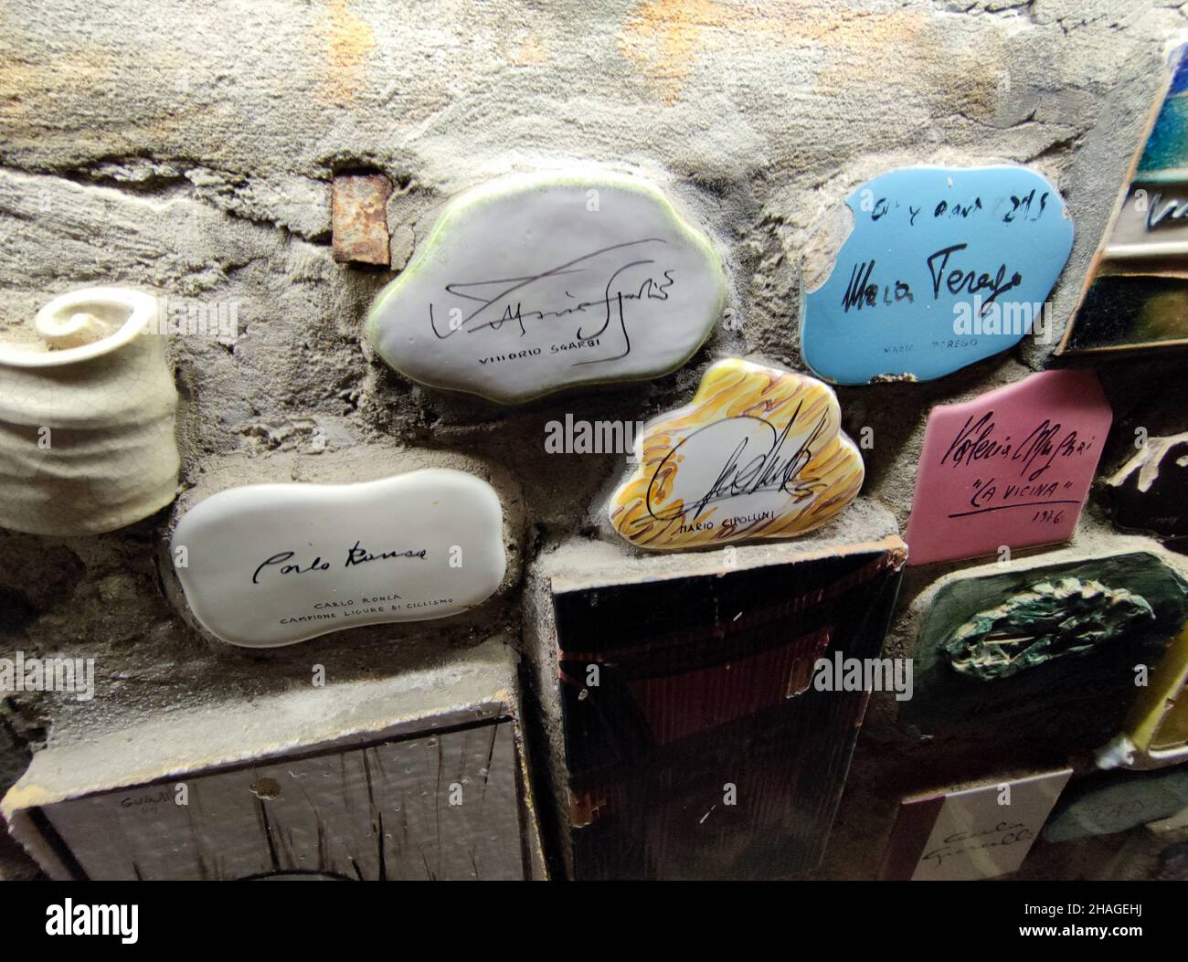 ALASSIO, ITALY - DECEMBER 13 2021 - well famous Muretto. In 1950s ...