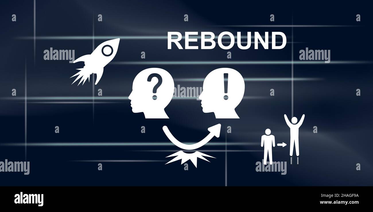 Illustration of a rebound concept Stock Photo - Alamy
