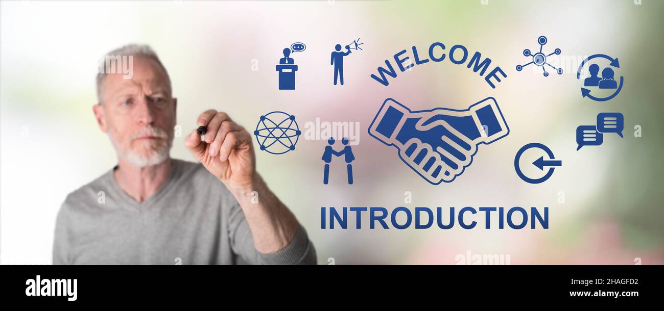 Introduction concept drawn by a man Stock Photo - Alamy