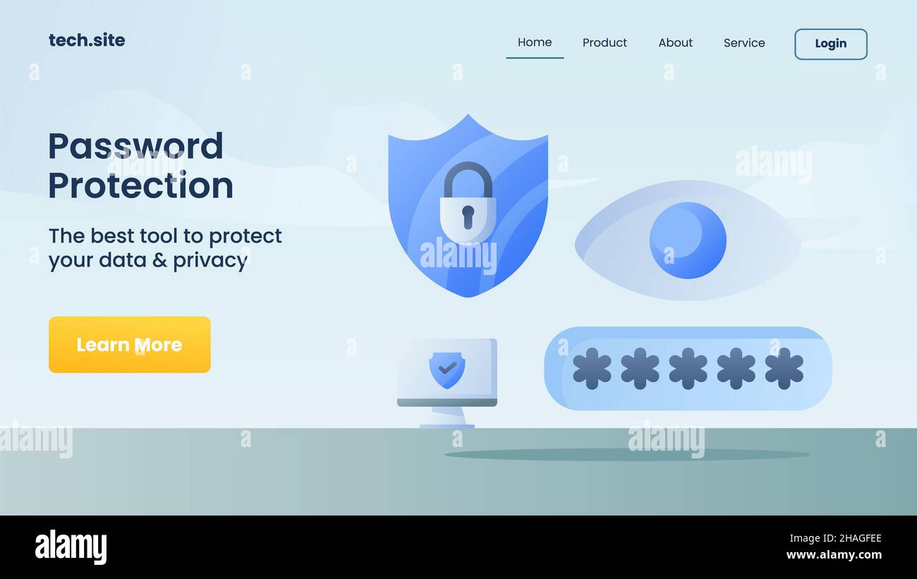 password protection internet security protection technology concept for ...