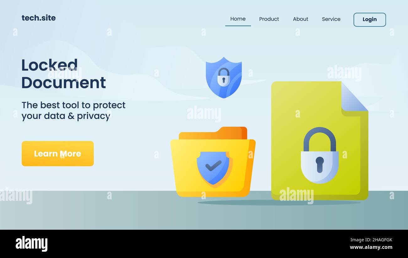 locked document internet security protection technology concept for ...