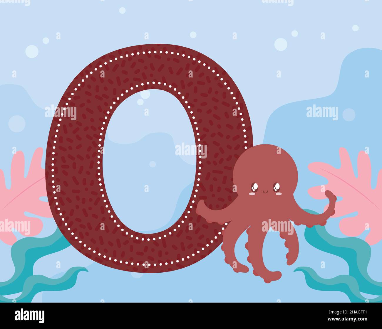 octopus and letter O card Stock Vector Image & Art - Alamy
