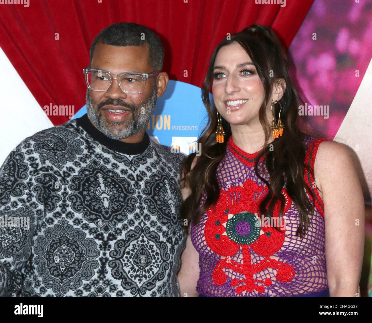 LOS ANGELES - DEC 12: Jordan Peele, Chelsea Peretti at the Sing 2 ...