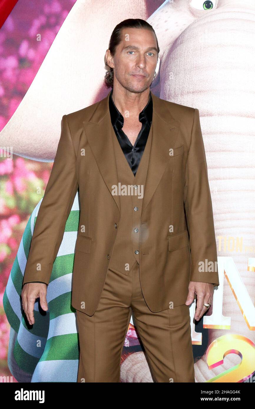 LOS ANGELES - DEC 12: Matthew McConaughey at the Sing 2 Premiere at the ...