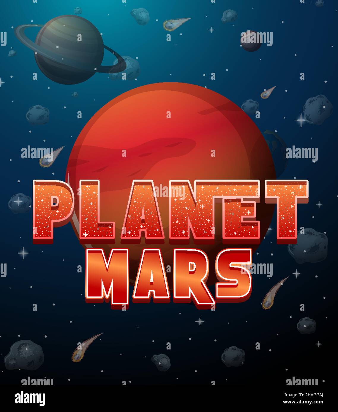 Planet Mars word logo poster illustration Stock Vector Image & Art - Alamy
