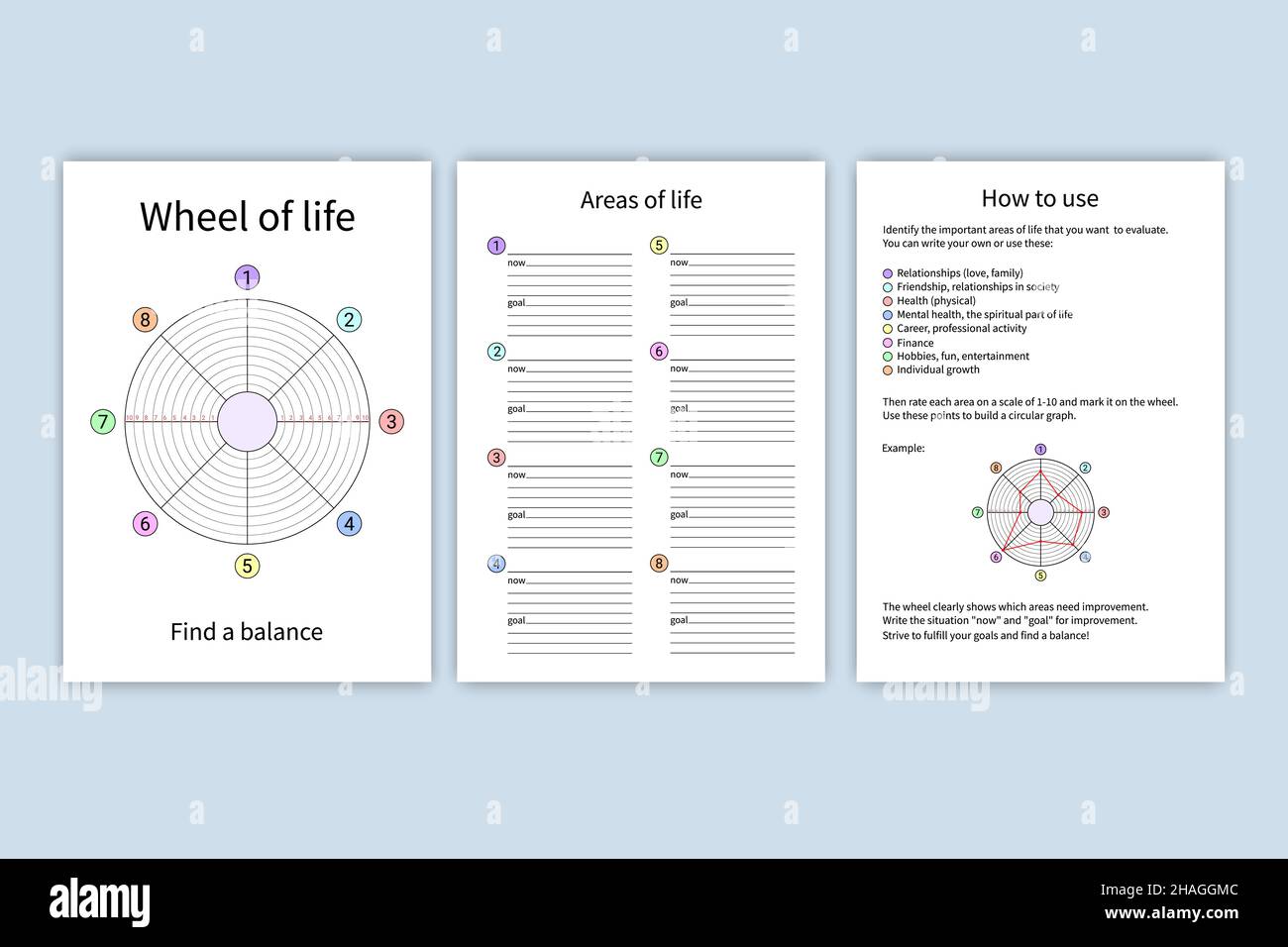 Wheel of life. Vector printable template. Coaching tool on white ...