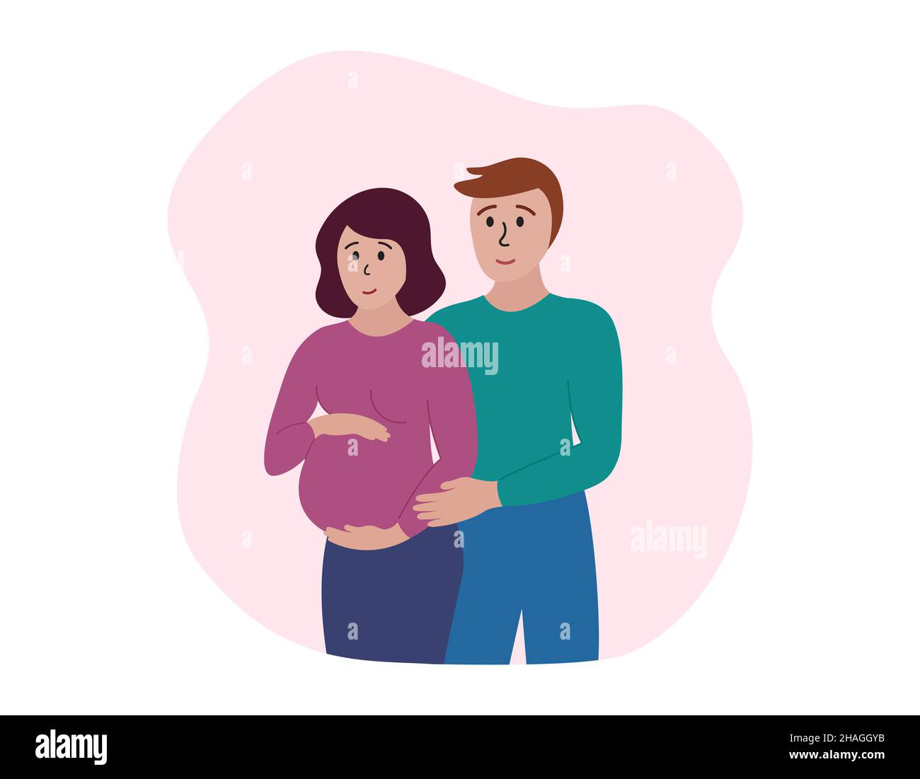 Pregnant woman hugging mother Stock Vector Images - Alamy