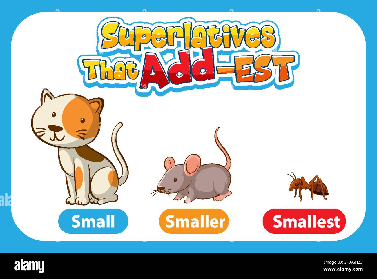 Superlatives Adjectives for word small illustration Stock Vector Image ...