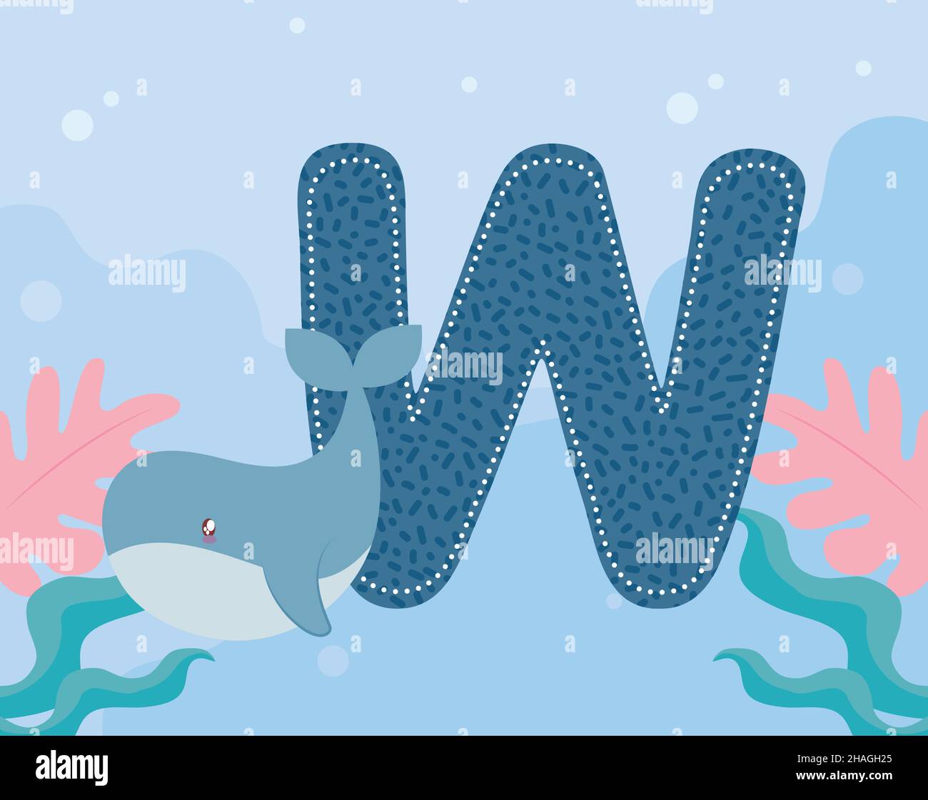 whale and letter W card Stock Vector Image & Art - Alamy