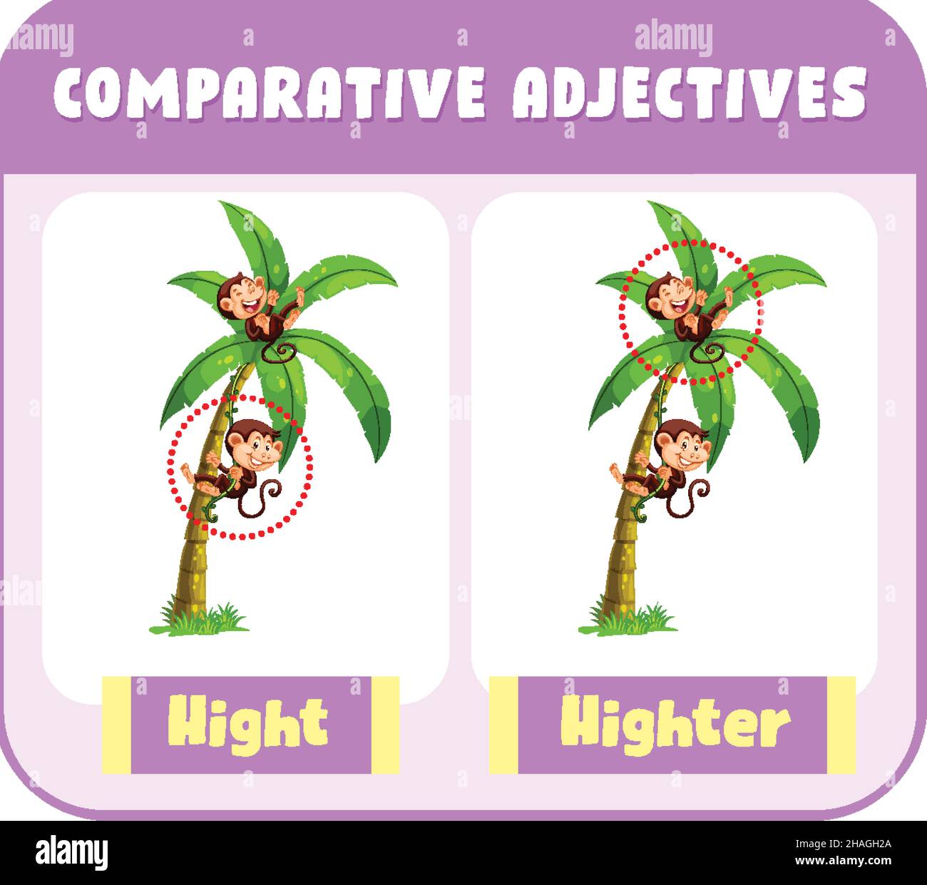Comparative Adjectives for word hight illustration Stock Vector Image ...
