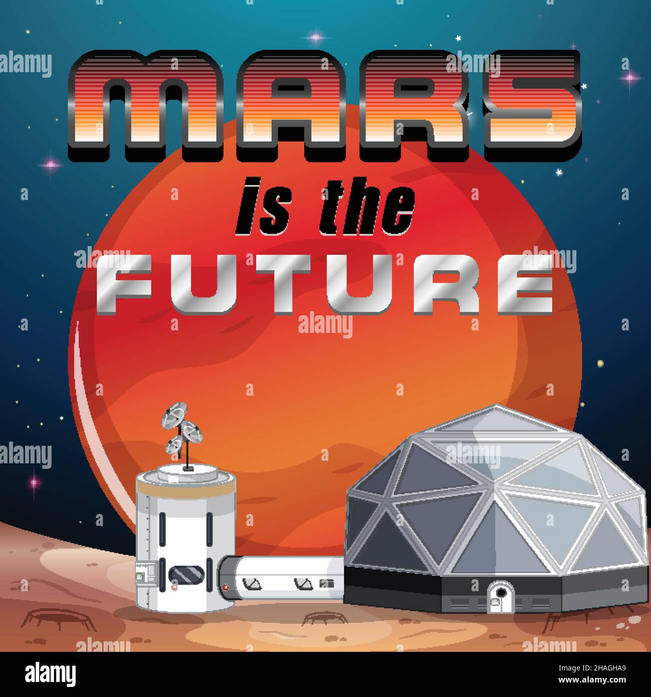 Poster design of Mars is the future illustration Stock Vector Image ...