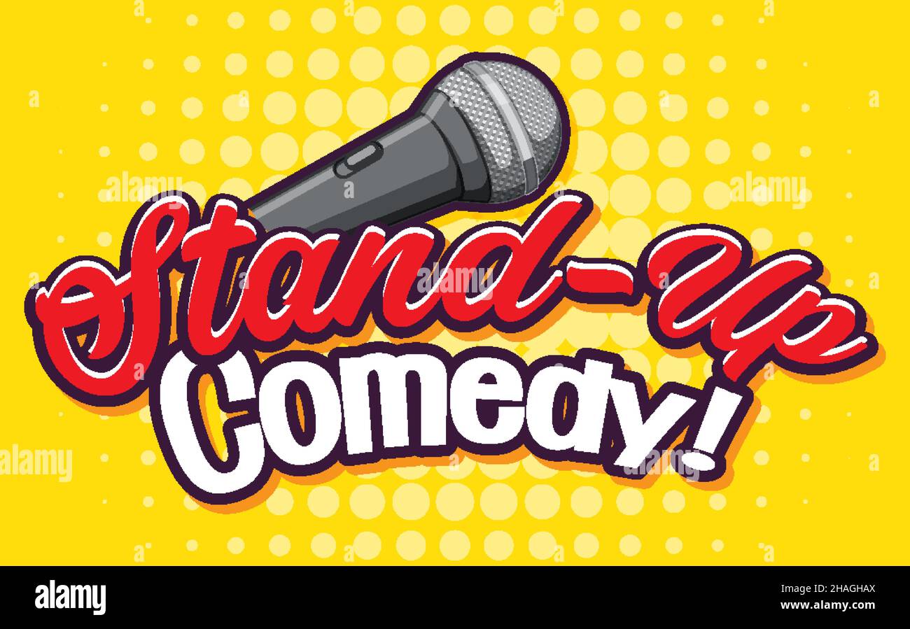 Stand Up Comedy banner with microphone illustration Stock Vector Image ...