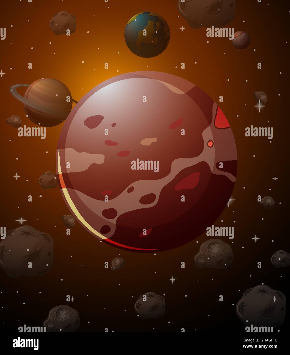 Mercury planet on space background illustration Stock Vector Image ...