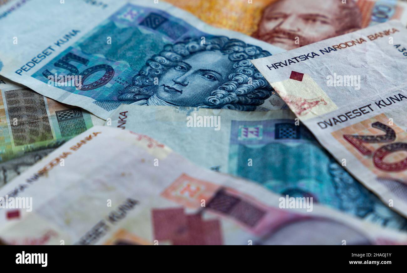 Kuna is the Croatian currency. Close-up shot Stock Photo - Alamy