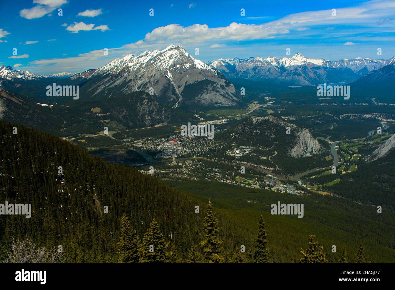 Beautiful scenery of Banff National Park in Alberta, Canada under a ...