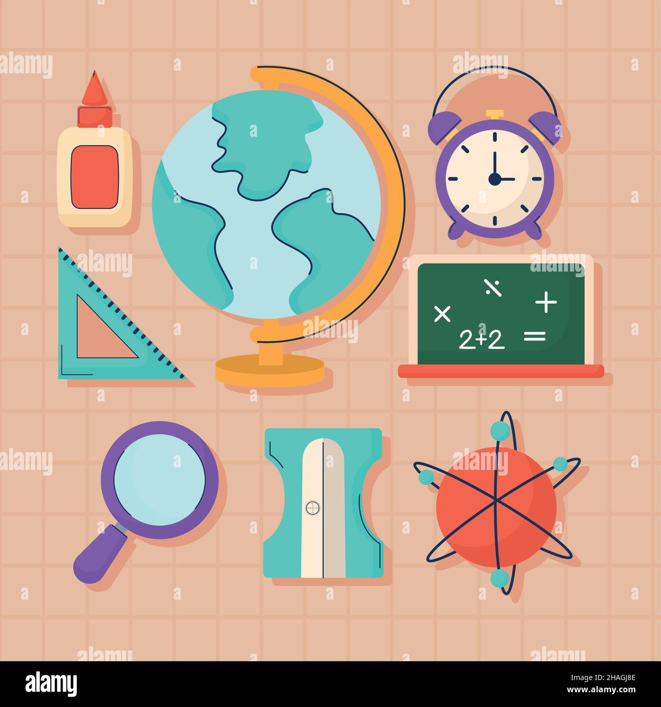 eight school tools Stock Vector Image & Art - Alamy