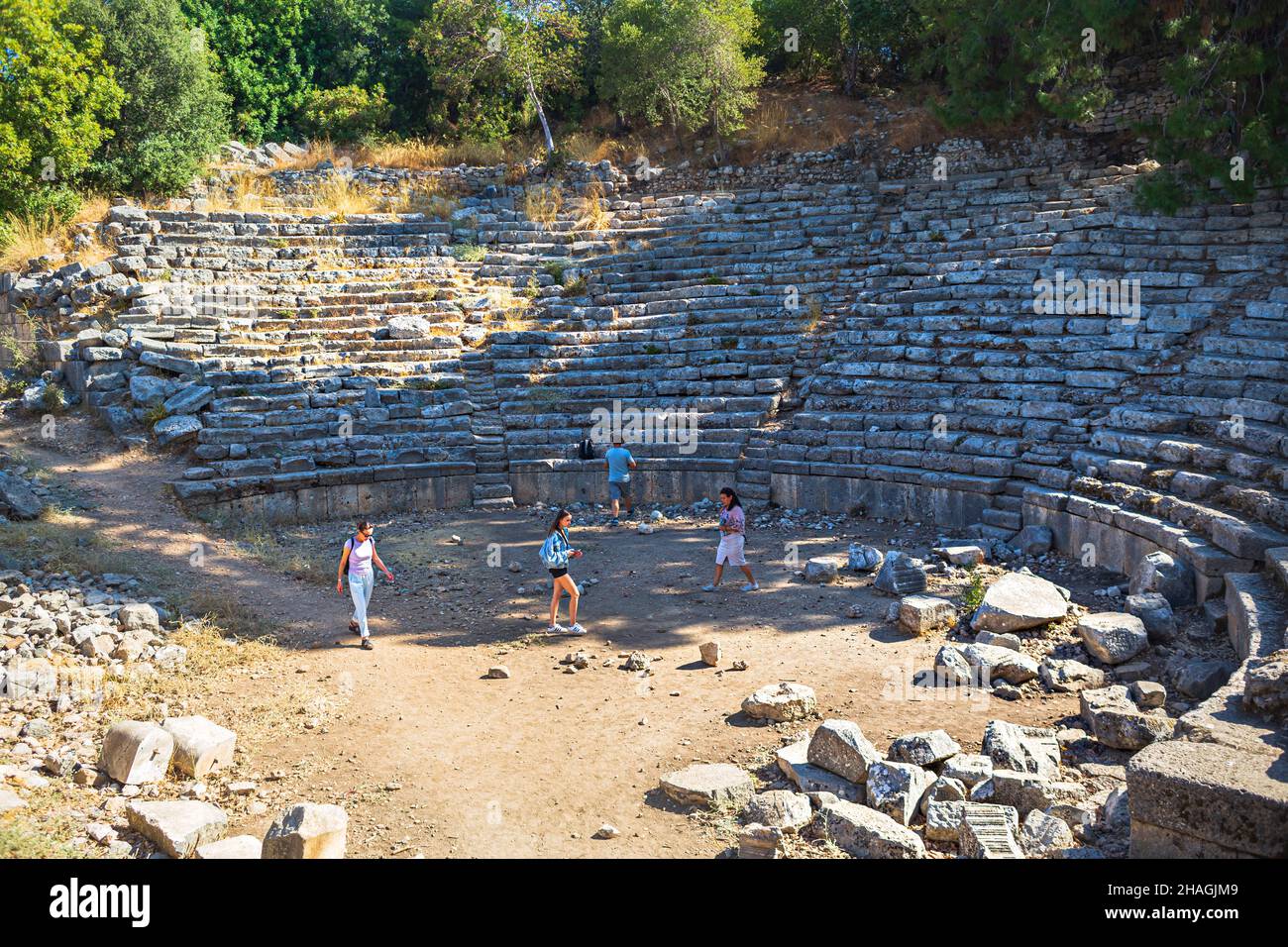 PHASELIS, TURKEY - CIRCA OKTOBER, 2021: Phaselis, the antic town ruin ...