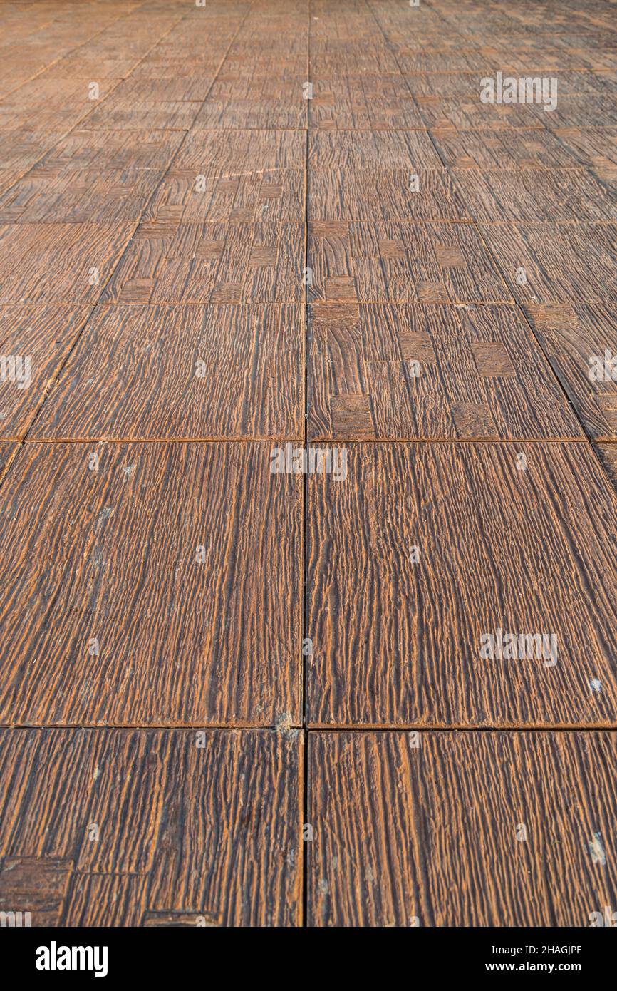 Outdoor walk corridor old tiled brown color use for background Stock ...