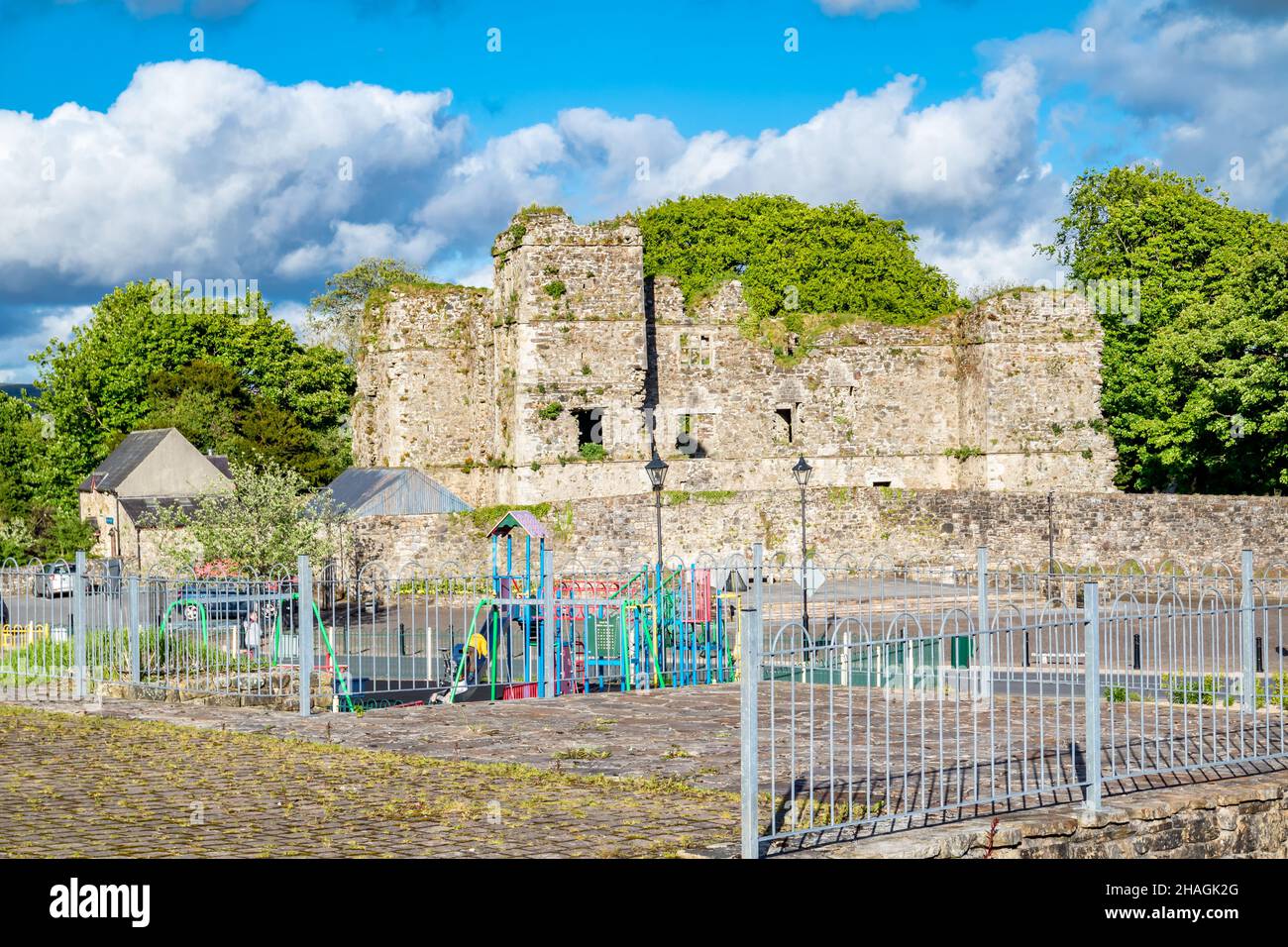 MANORHAMILTON, IRELAND - MAY 24 2021 : The playground is next to the ...
