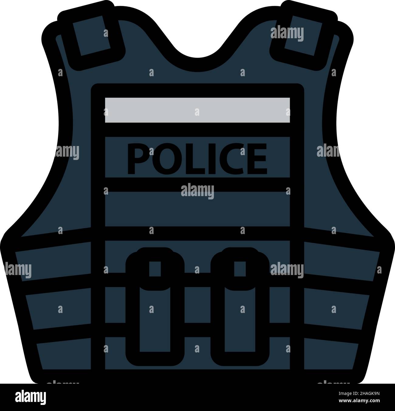 Police Vest Icon. Editable Bold Outline With Color Fill Design. Vector ...