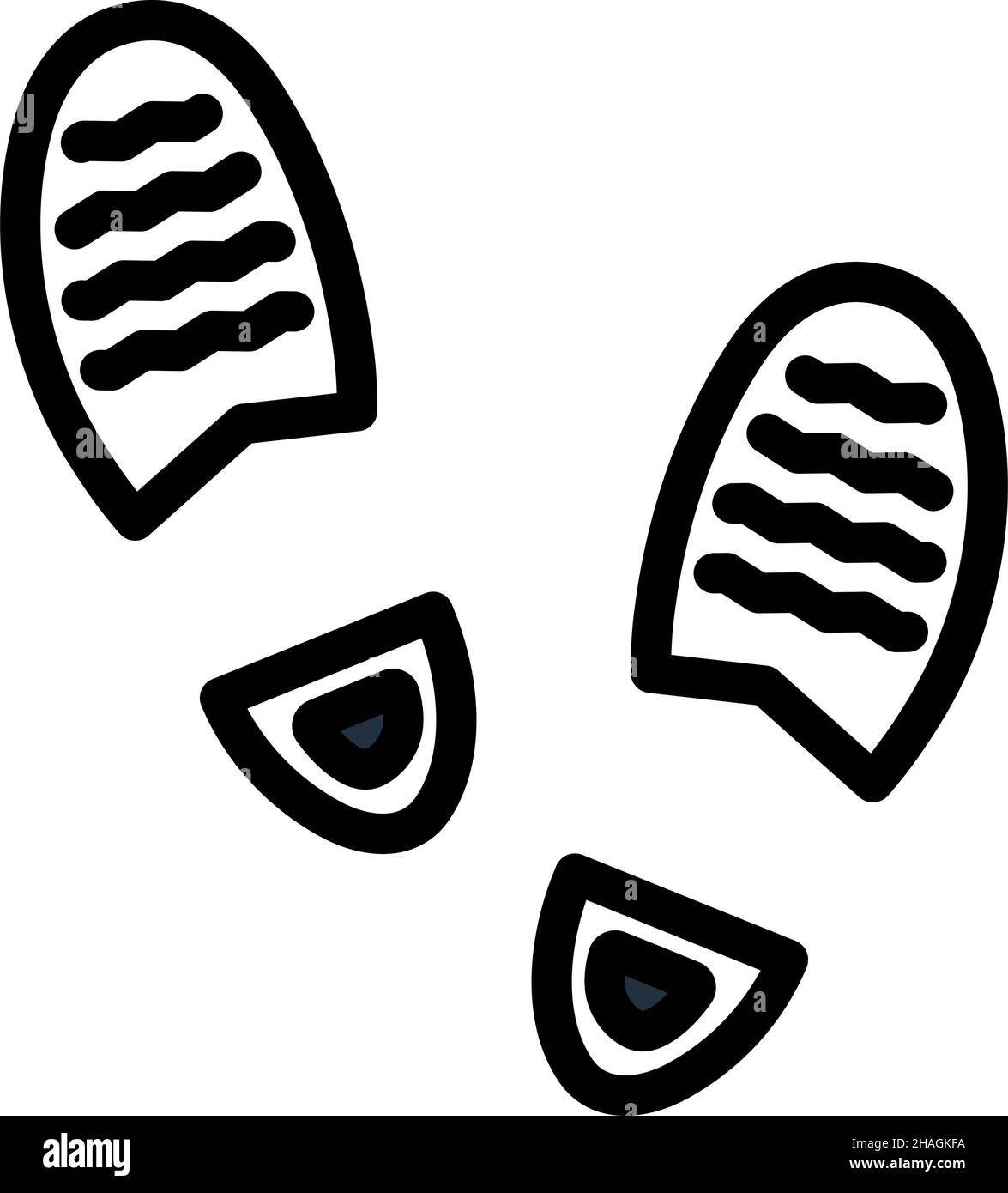 Man Footprint Icon. Editable Bold Outline With Color Fill Design ...
