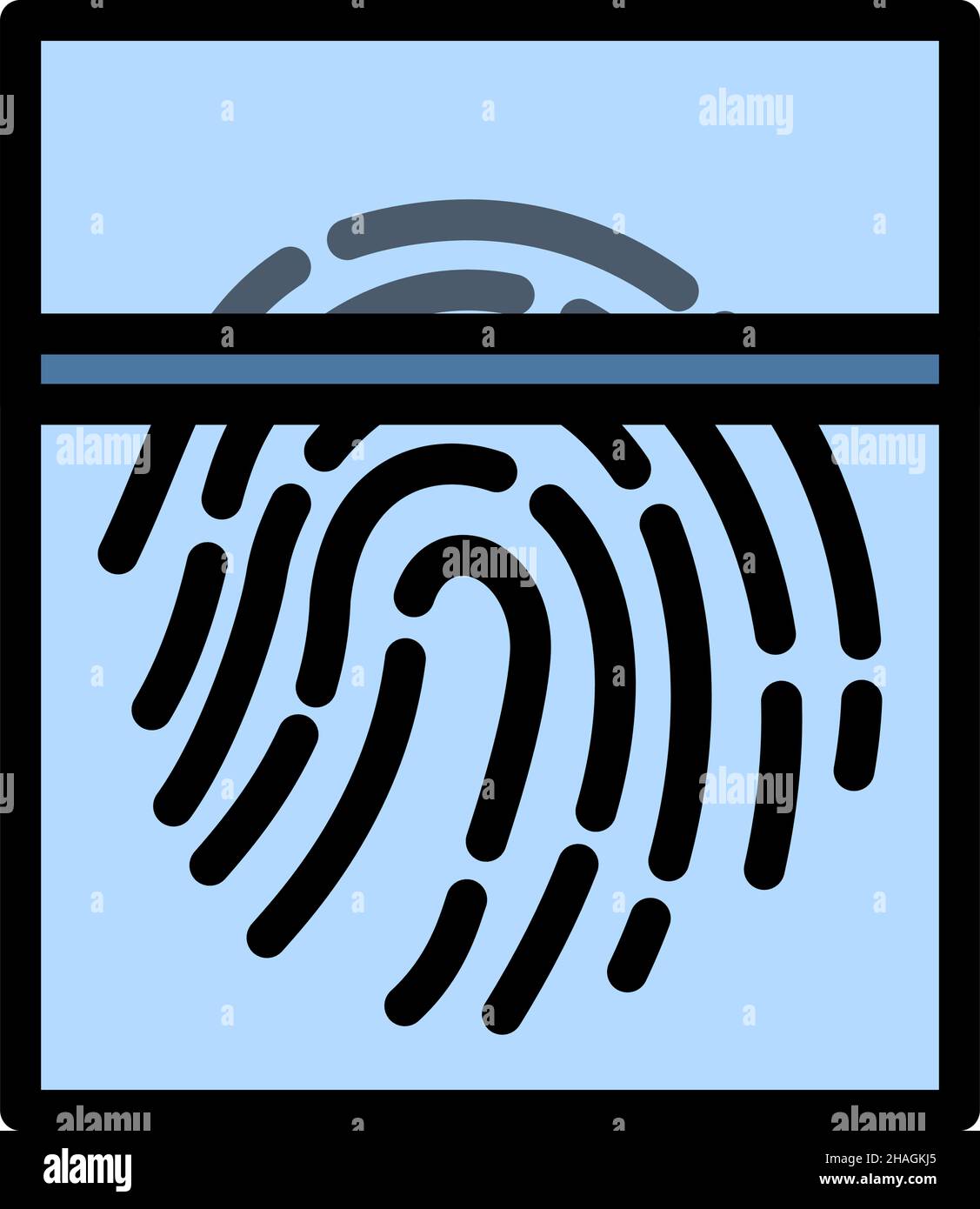 Fingerprint Scan Icon. Editable Bold Outline With Color Fill Design ...