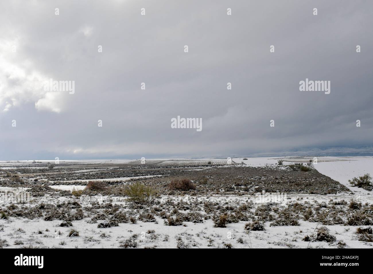 Snowy steppe fields in Granada Stock Photo - Alamy
