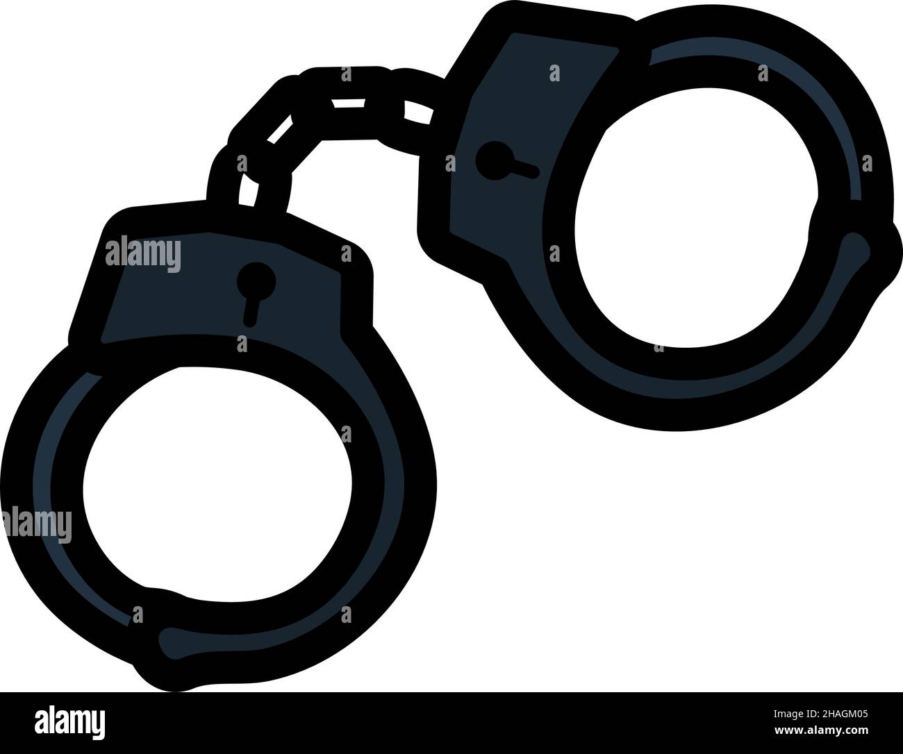 Police Handcuff Icon. Editable Bold Outline With Color Fill Design ...