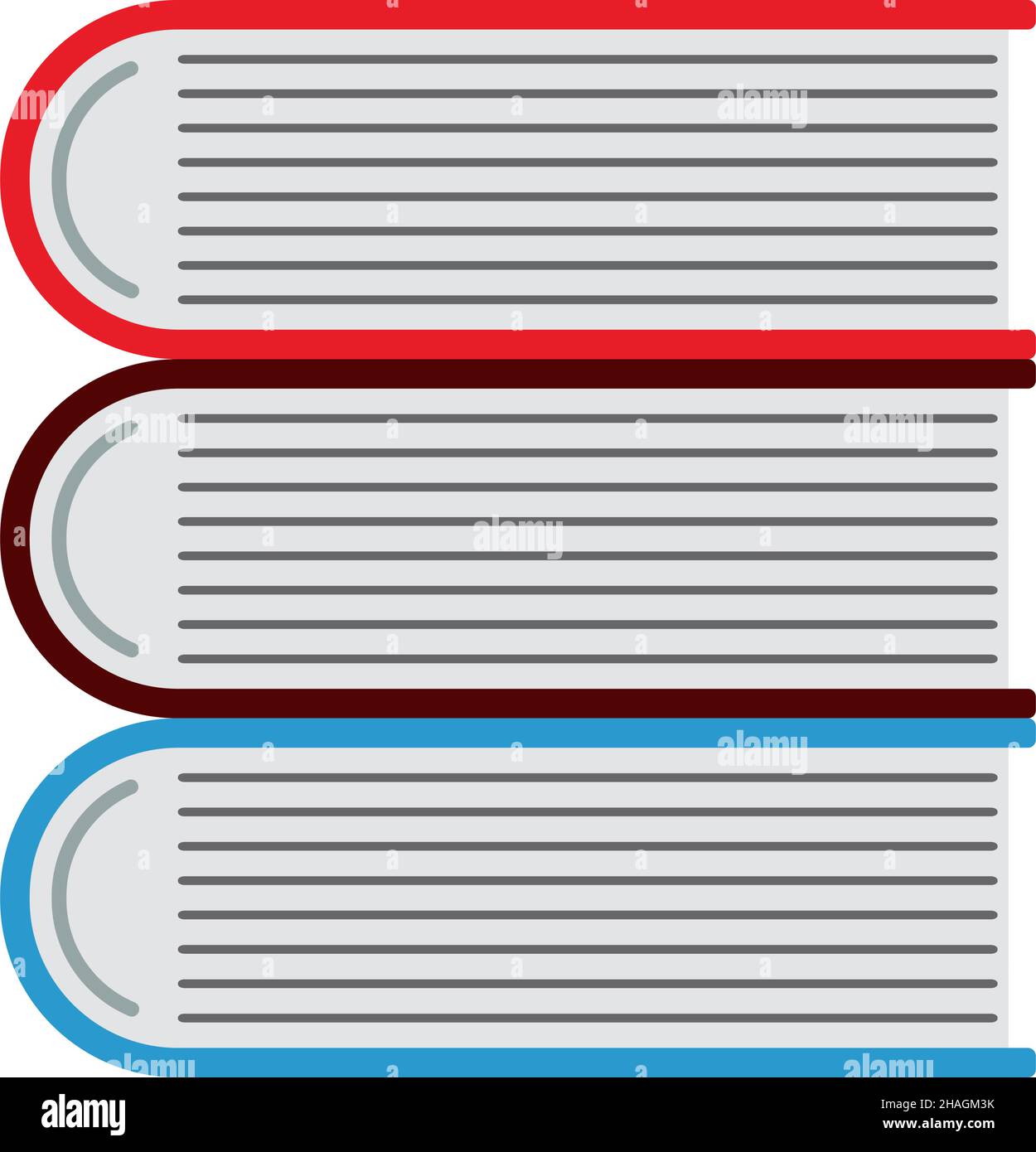 Icon Of Stack Of Books. Flat Color Design. Vector Illustration Stock ...