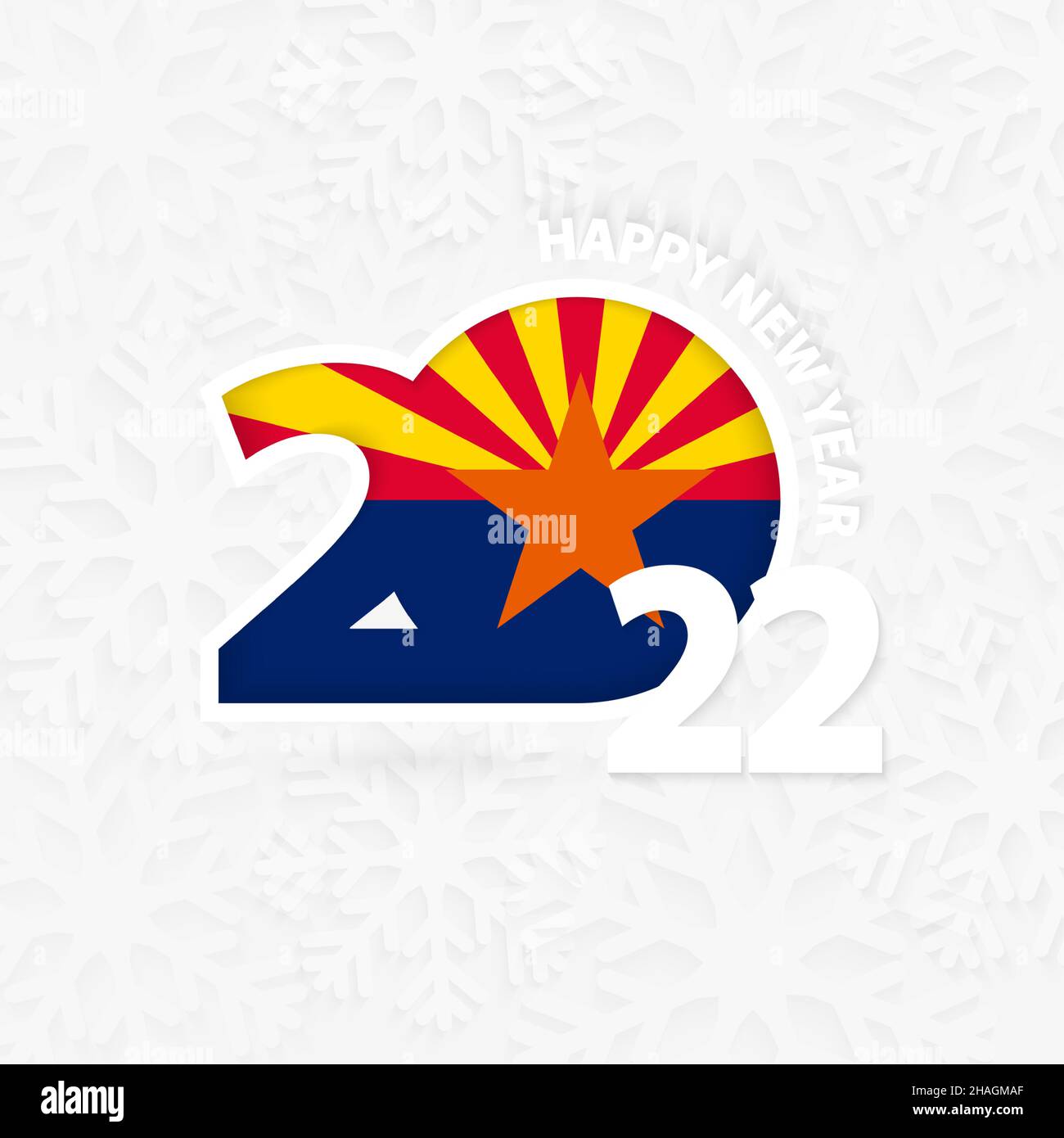 Happy New Year 2022 for Arizona on snowflake background. Greeting ...