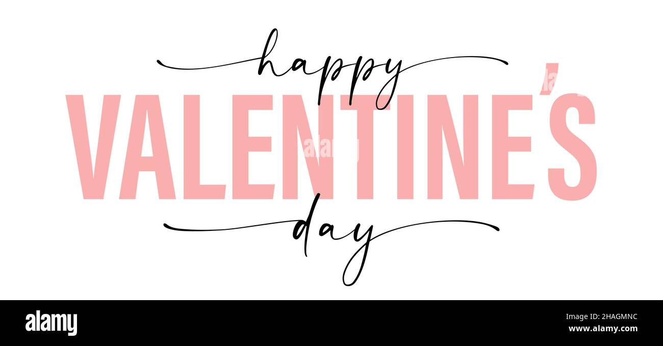 Happy Valentines Day word lettering script. Valentine day background ...