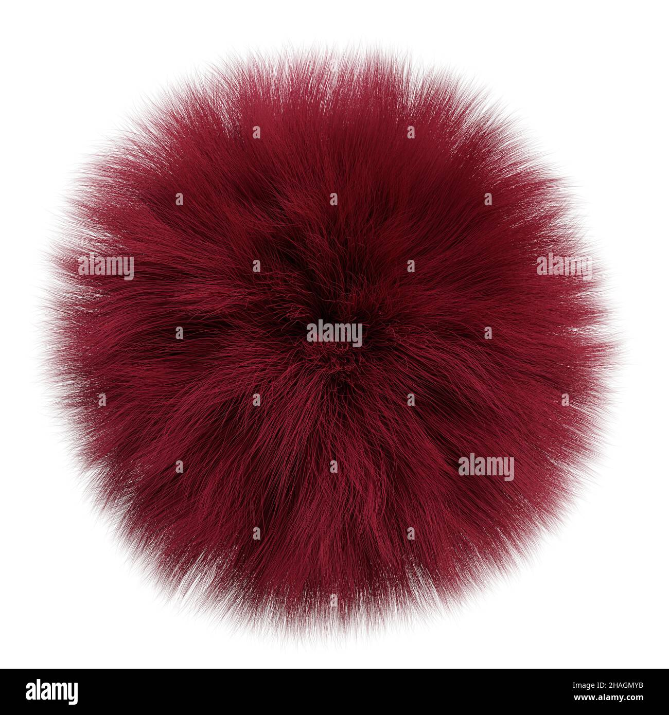 fluffy ball, furry red sphere isolated on white background Stock Photo ...