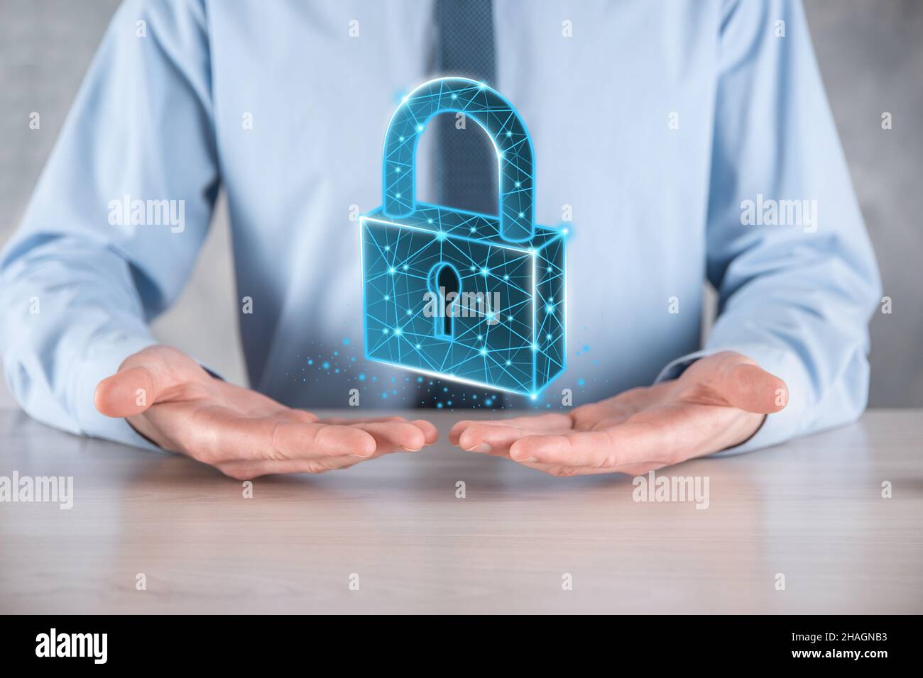 Cyber security network. Padlock icon and internet technology networking ...