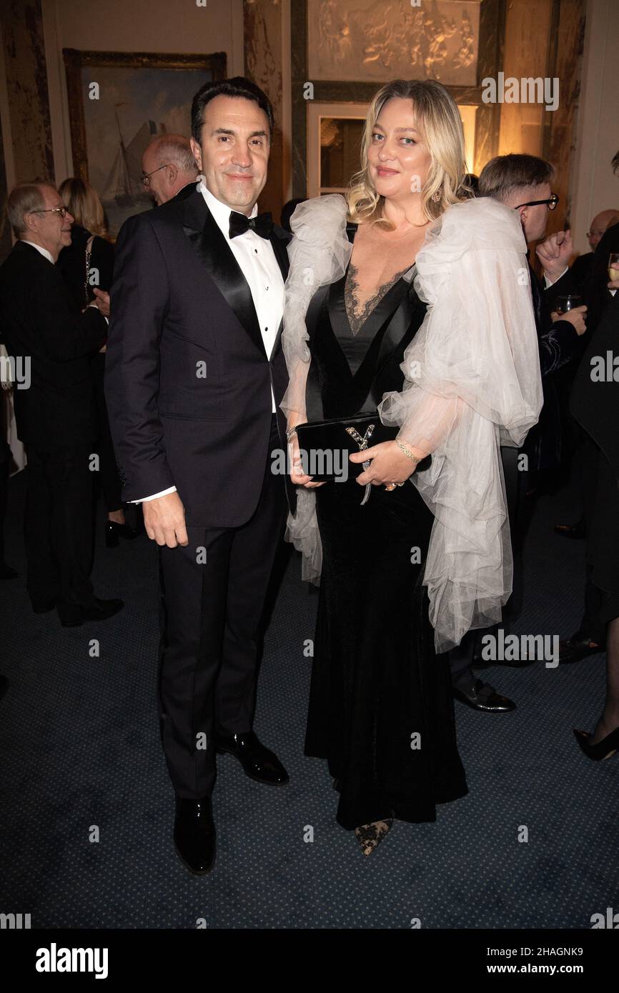 Oxana Girko and her husband Oleg Novachuk attend the dinner organized ...