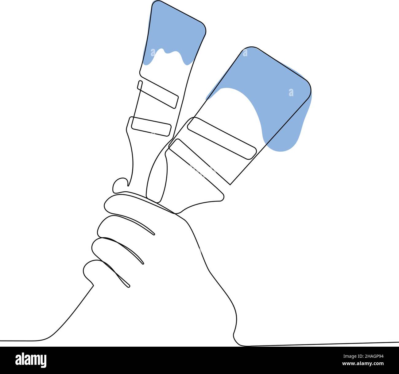 Hand painting a line Stock Vector Images - Alamy
