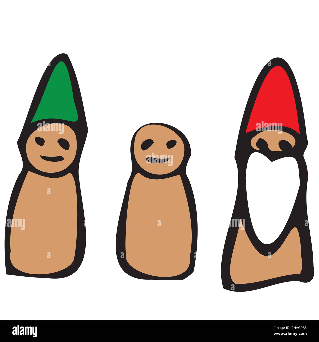 christmas craft peg dolls simple vector clip art Stock Vector Image ...