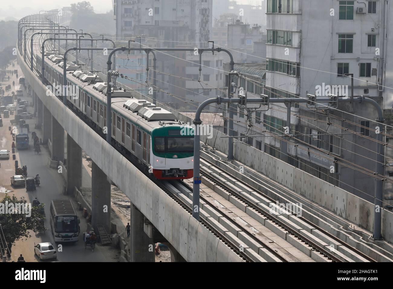 Dhaka, Bangladesh - December 12, 2021: The Metro rail in Dhaka is ...