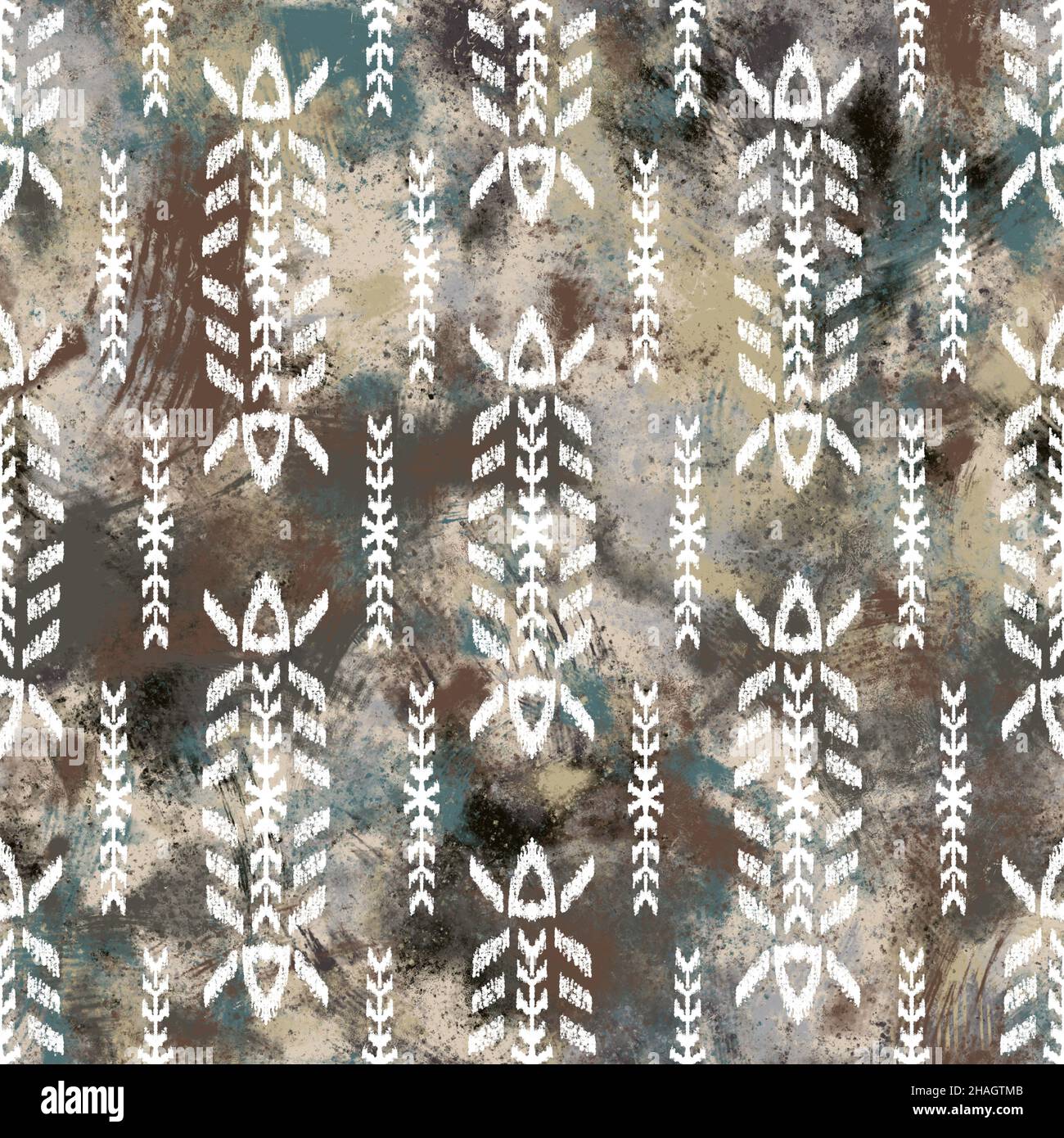 Seamless neutral tan and white distressed grungy motif surface pattern ...