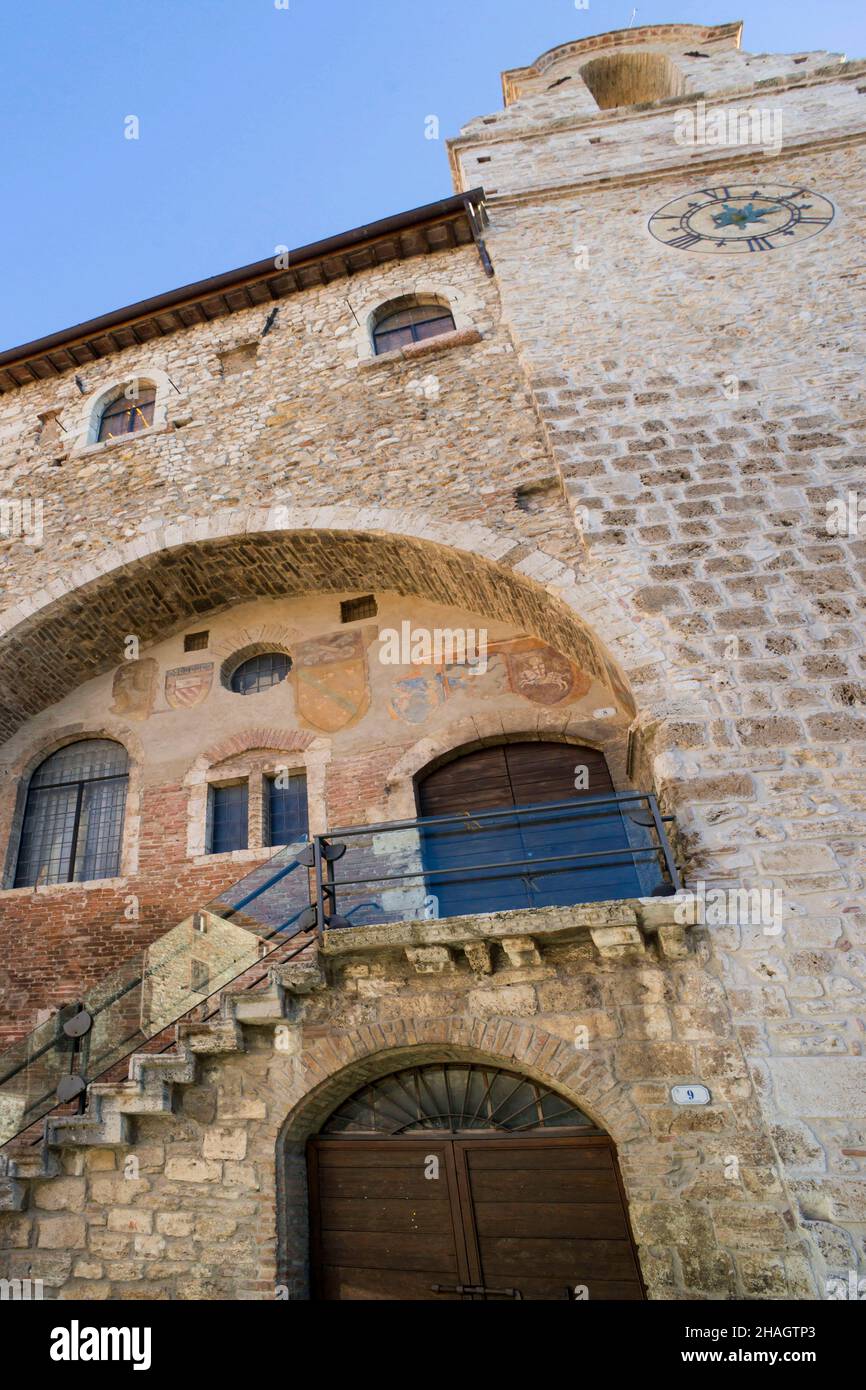 Old Town, Village, Palazzo Vecchio palace, San Gemini, Umbria, Italy ...