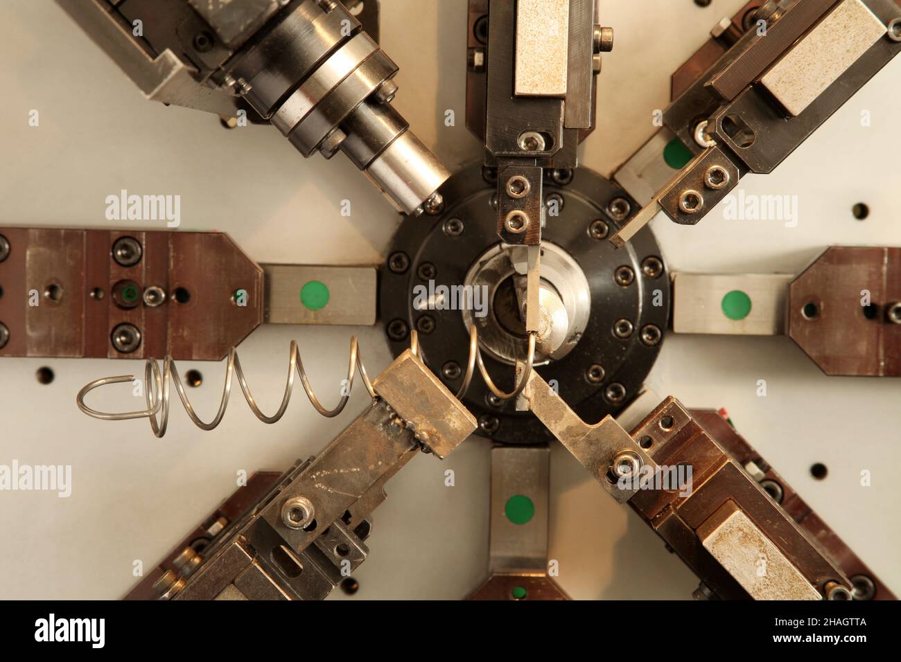 CNC spring making machine. Industrial machine Stock Photo - Alamy