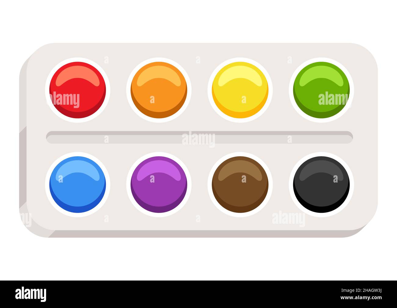 Illustration of watercolor paintbox. Painter tool and material. Art ...