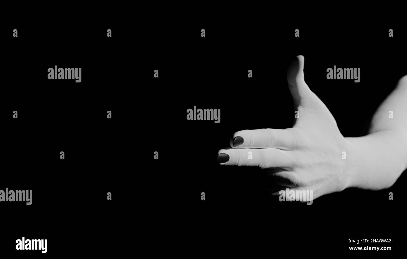 3d rendering of a woman's hand making the pistol sign while shooting ...