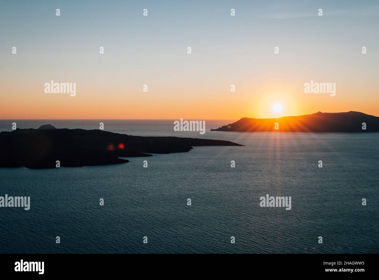 Sun setting over the volcano hi-res stock photography and images - Alamy