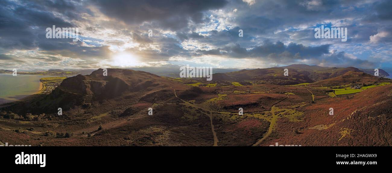 Panoramic view of the countryside with highlands and forests Stock ...