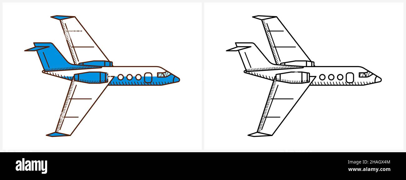 Jet airplane coloring page for kids. Plane Stock Vector Image & Art - Alamy